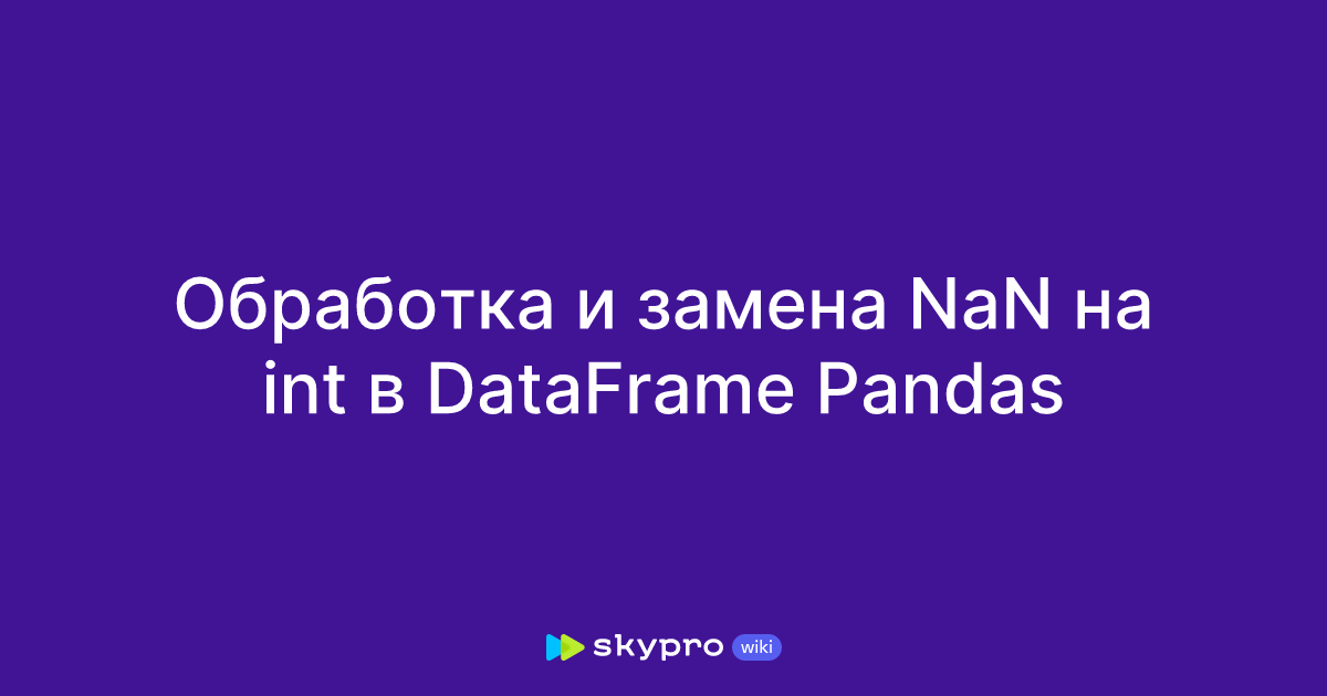 Обработка и замена Nan на Int в Dataframe Pandas
